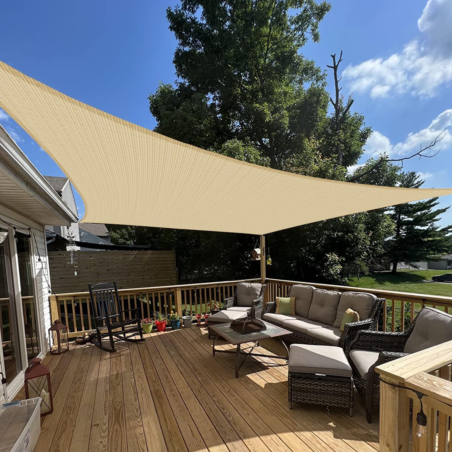 Amazon.com : E&K Sunrise 18' x 20' Sun Shade Sail Rectangle Canopy ...
