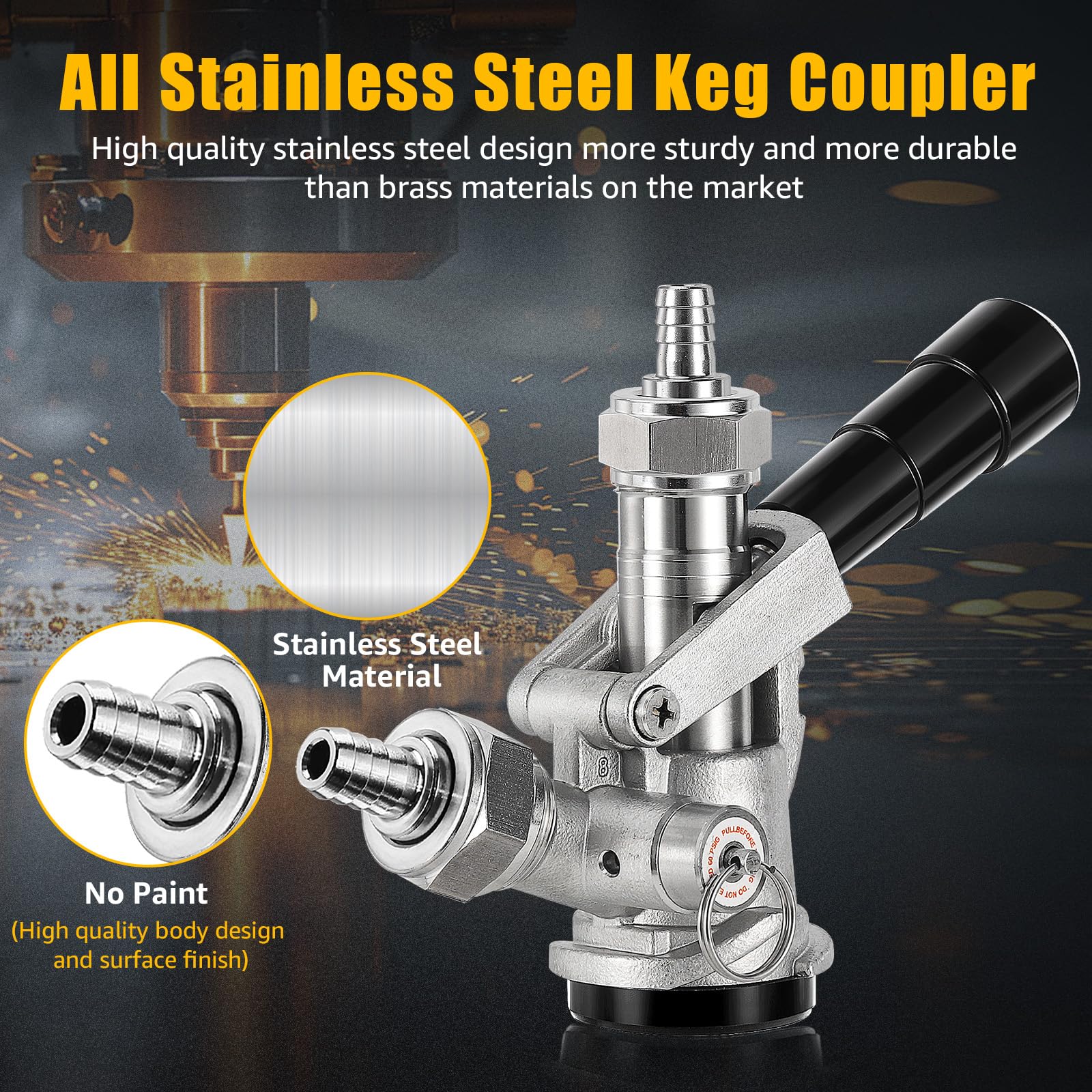 Snapklik.com : Ferroday All 304 Stainless Steel D System Keg Coupler ...