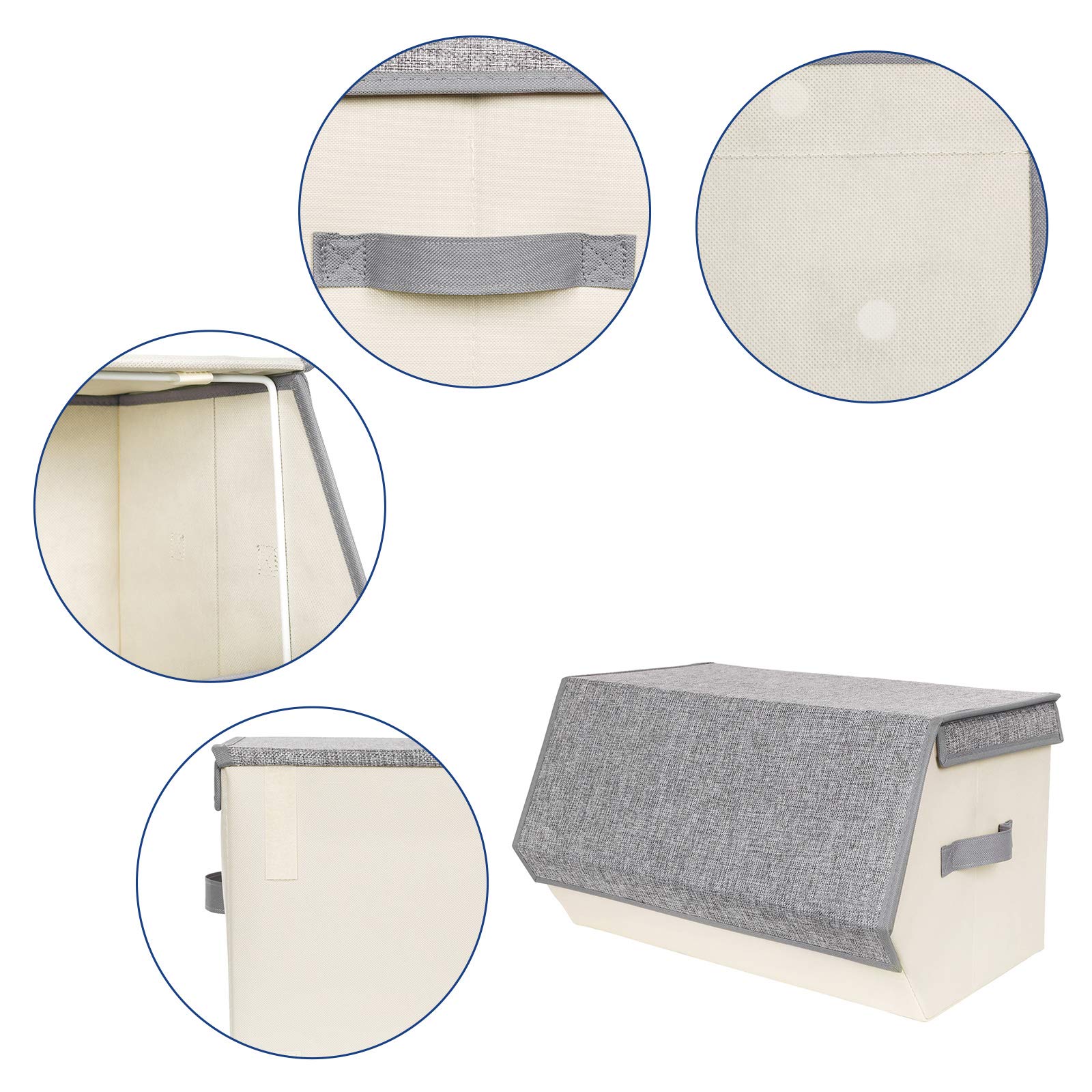 Buy SONGMICS Set of 4 Storage Boxes with Magnetic Hinged Lid, Stackable ...