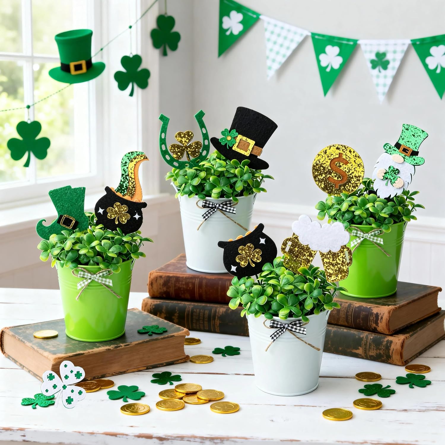 Amazon.com: St. Patrick’s Day Table Centerpiece Decorations, 4PCS ...