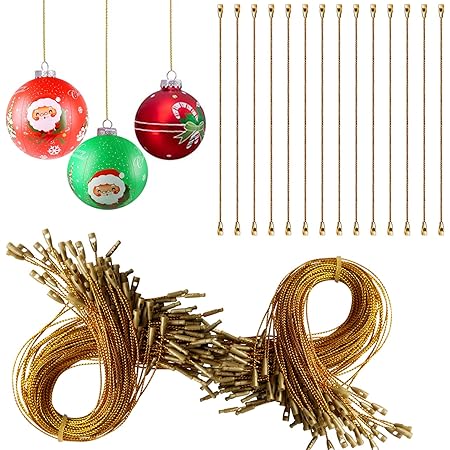 Amazon.com: Jeymei 200Pcs Christmas Ornament Hooks Gold String Hanger ...
