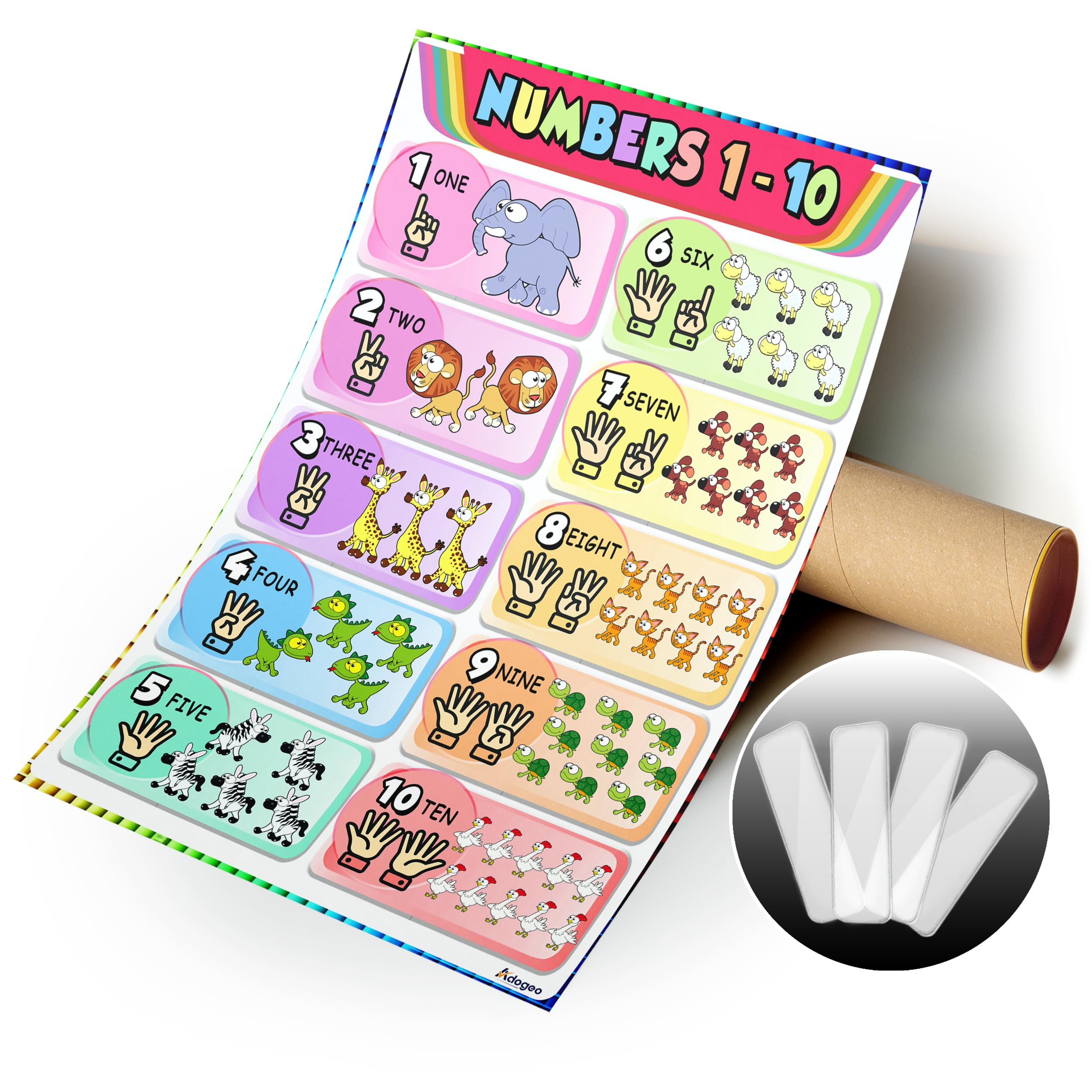 Snapklik.com : ADOGEO Numbers 1-10 Math Poster Chart - Educational ...