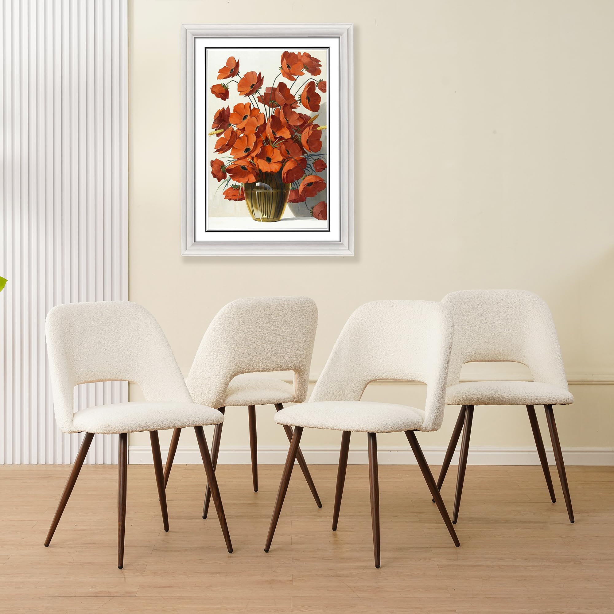 Dining Chairs Set of 2 White Kitchen Chair Set of 4, Upholstered ...