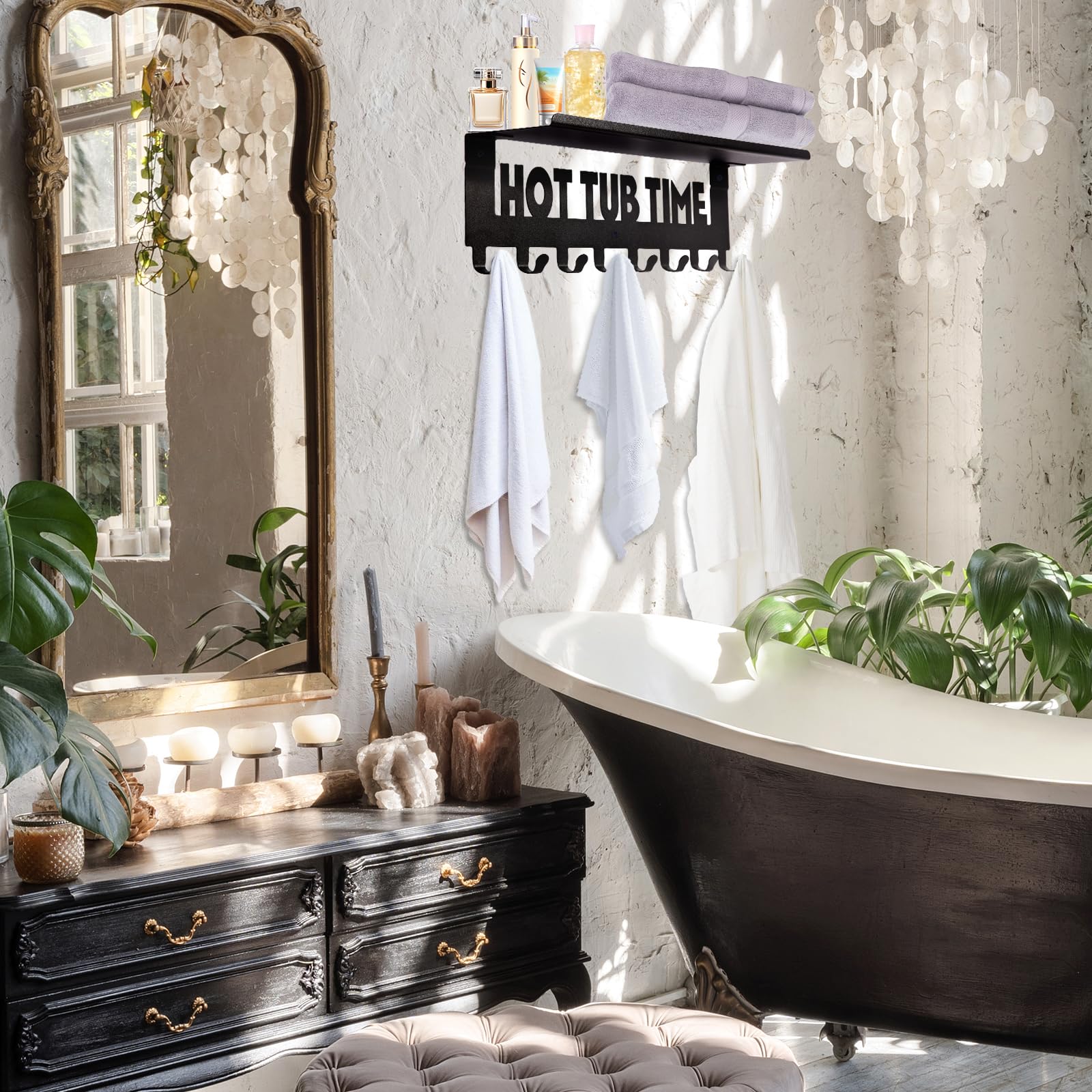 Rustic Hot Tub Towel Racks Rustic Wood Bathroom Shelf With Towel Bar