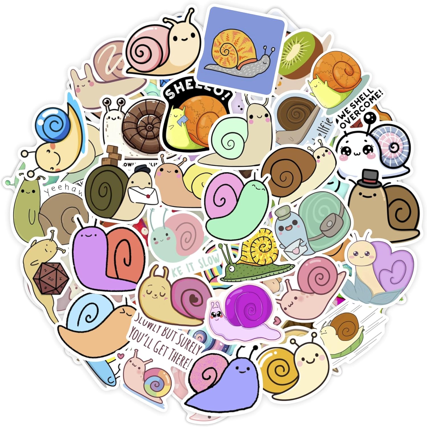 Amazon.com: BulbaCraft 100Pcs Snail Stickers for Water Bottle and ...