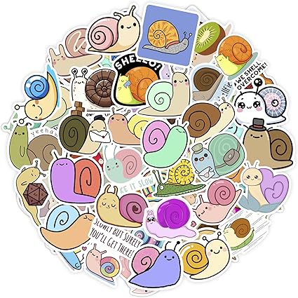 Amazon.com: BulbaCraft 100Pcs Snail Stickers for Water Bottle and ...