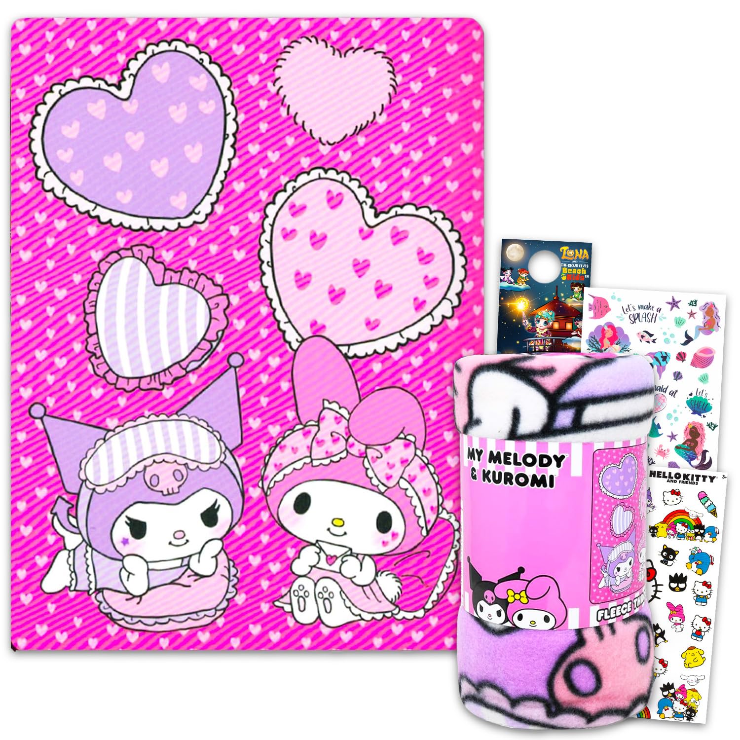Amazon.com: Sanrio Fleece Blanket Set - My Melody and Kuromi Blanket ...