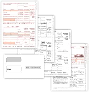 Amazon.com : 1099-MISC 4-Part Tax Forms Set with Envelopes (25 Recipients) : Office Products