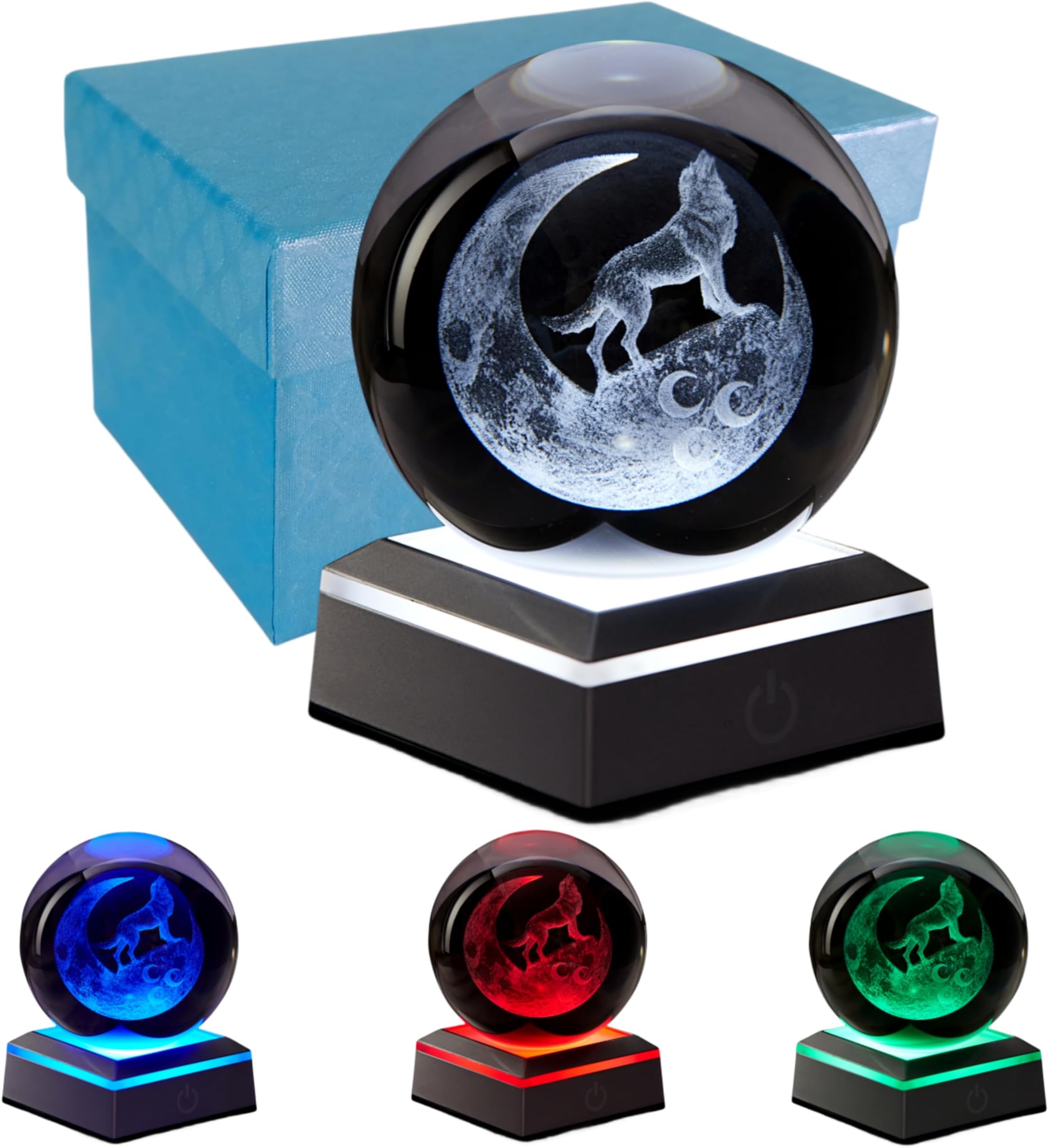 SUPERIORVZND 3D Wolf Head Night Light Remote Control Power Touch Table ...