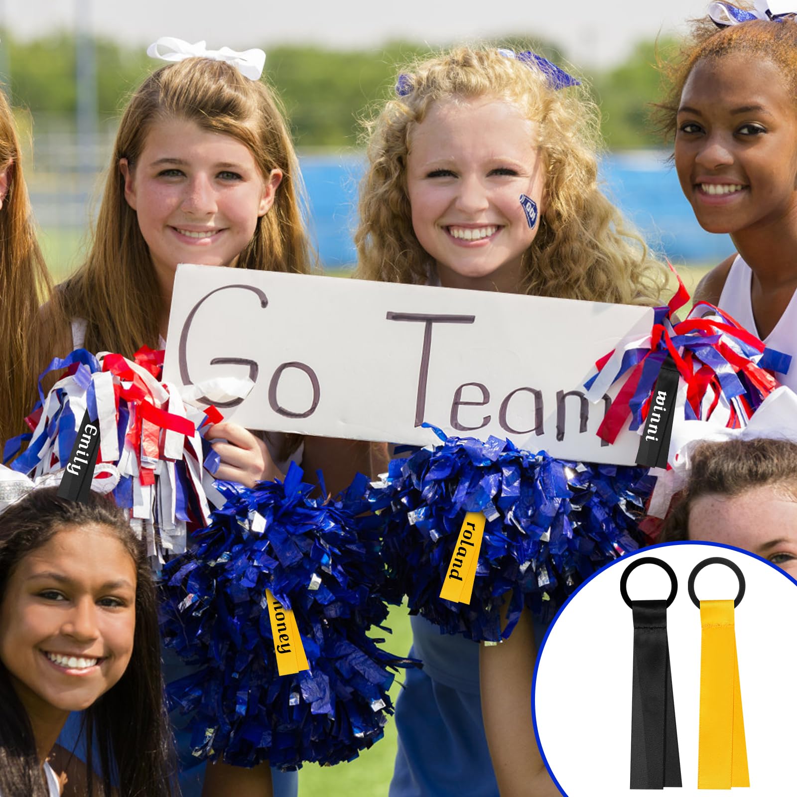 Snapklik.com : VAIPI 48 Pcs Cheerleader Pom Poms Name Tags Cheerleading ...