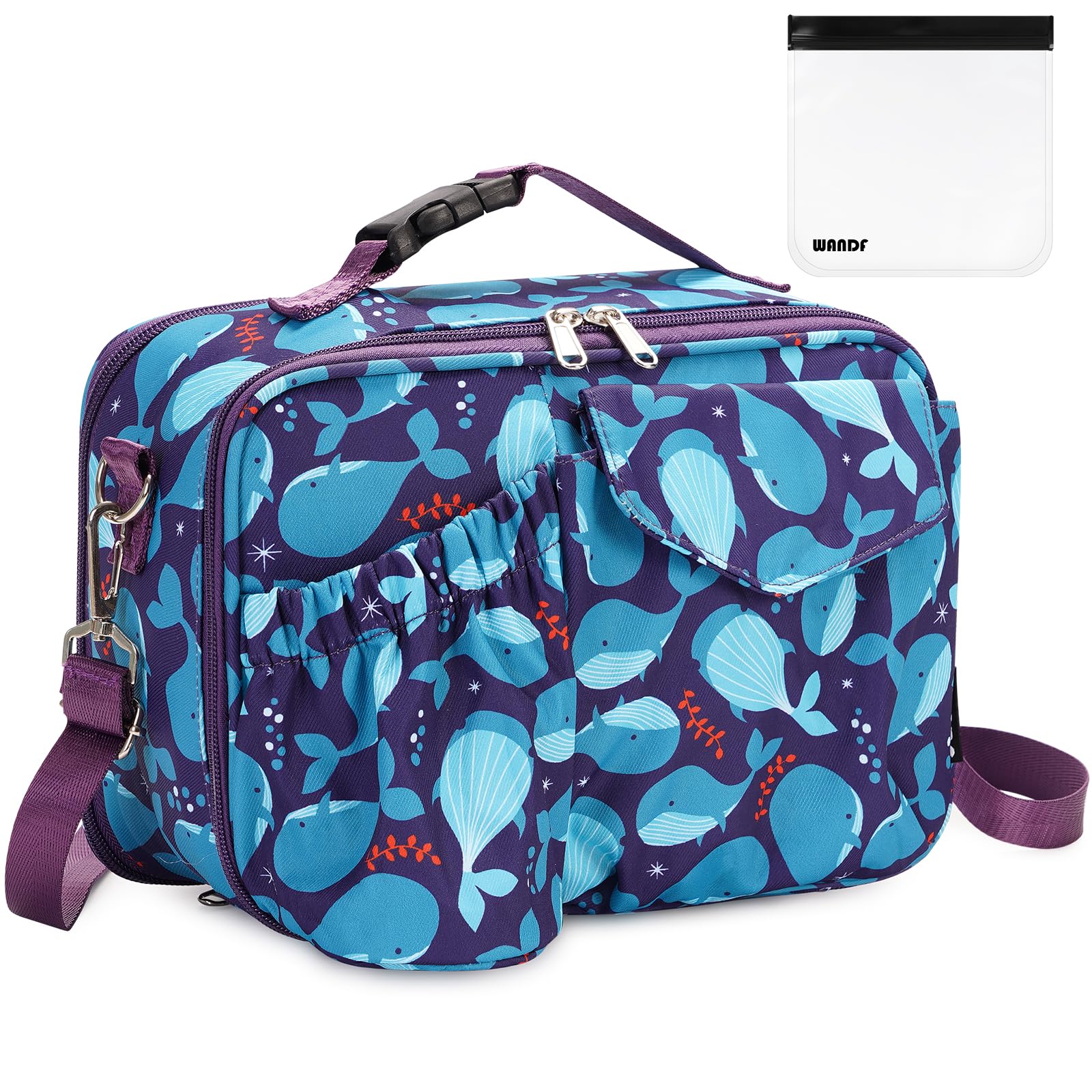 Snapklik.com : WANDF Kids Lunch Bag Expandable Lunch Box