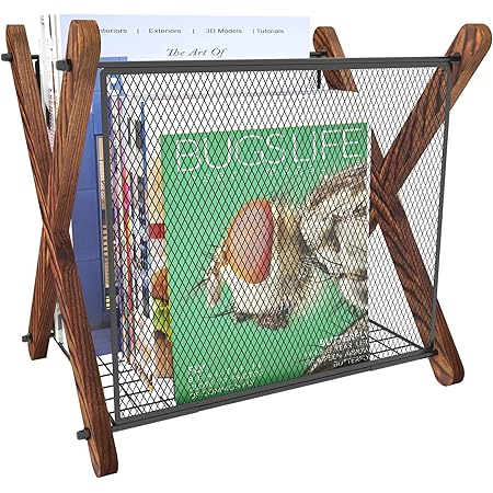 Magazine Rack Storage High-capacity with Sturdy Metal Wire Standing ...