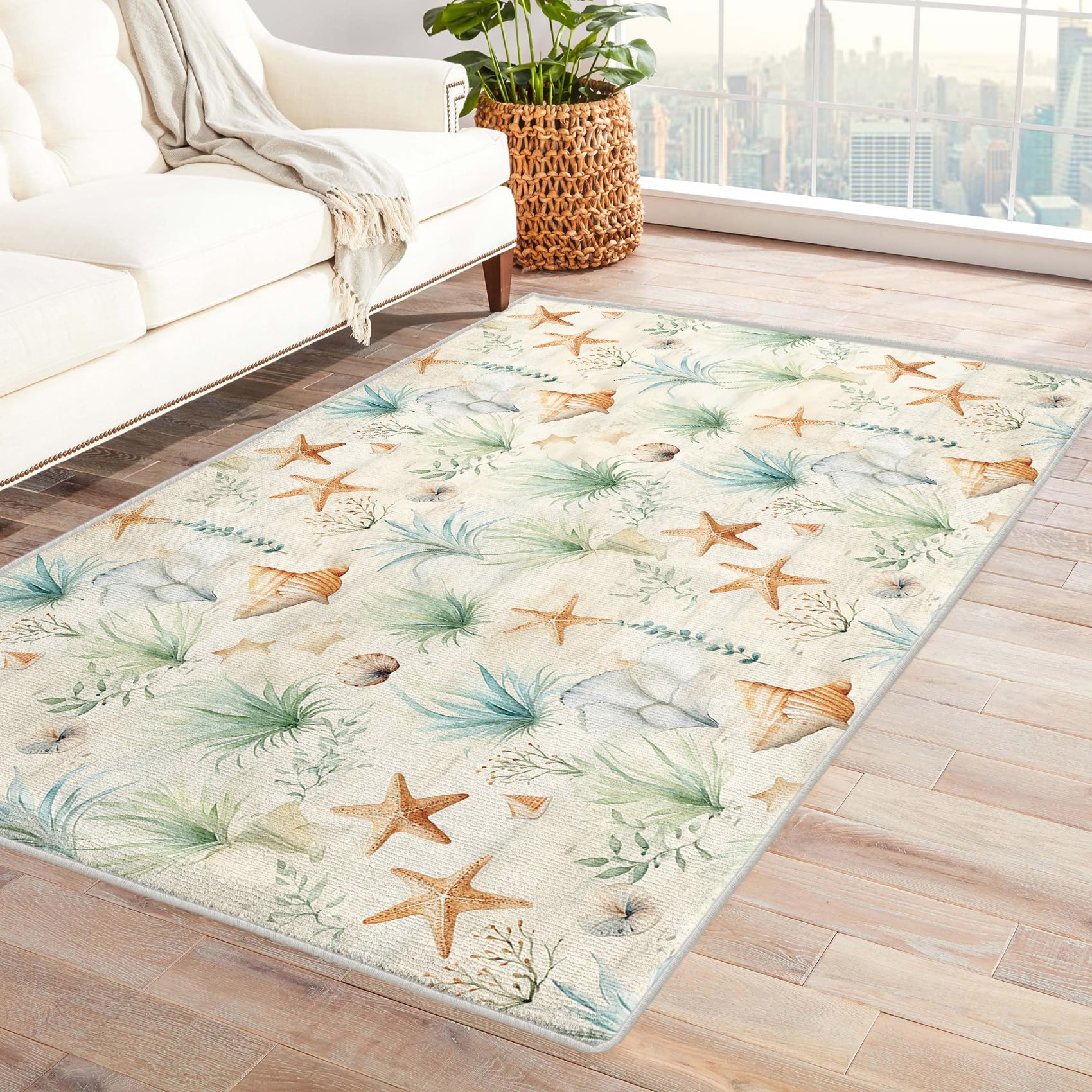 Amazon.com: Vydddom Beach-themed Rug, 2x3 rug, Coastal starfish Rugs ...
