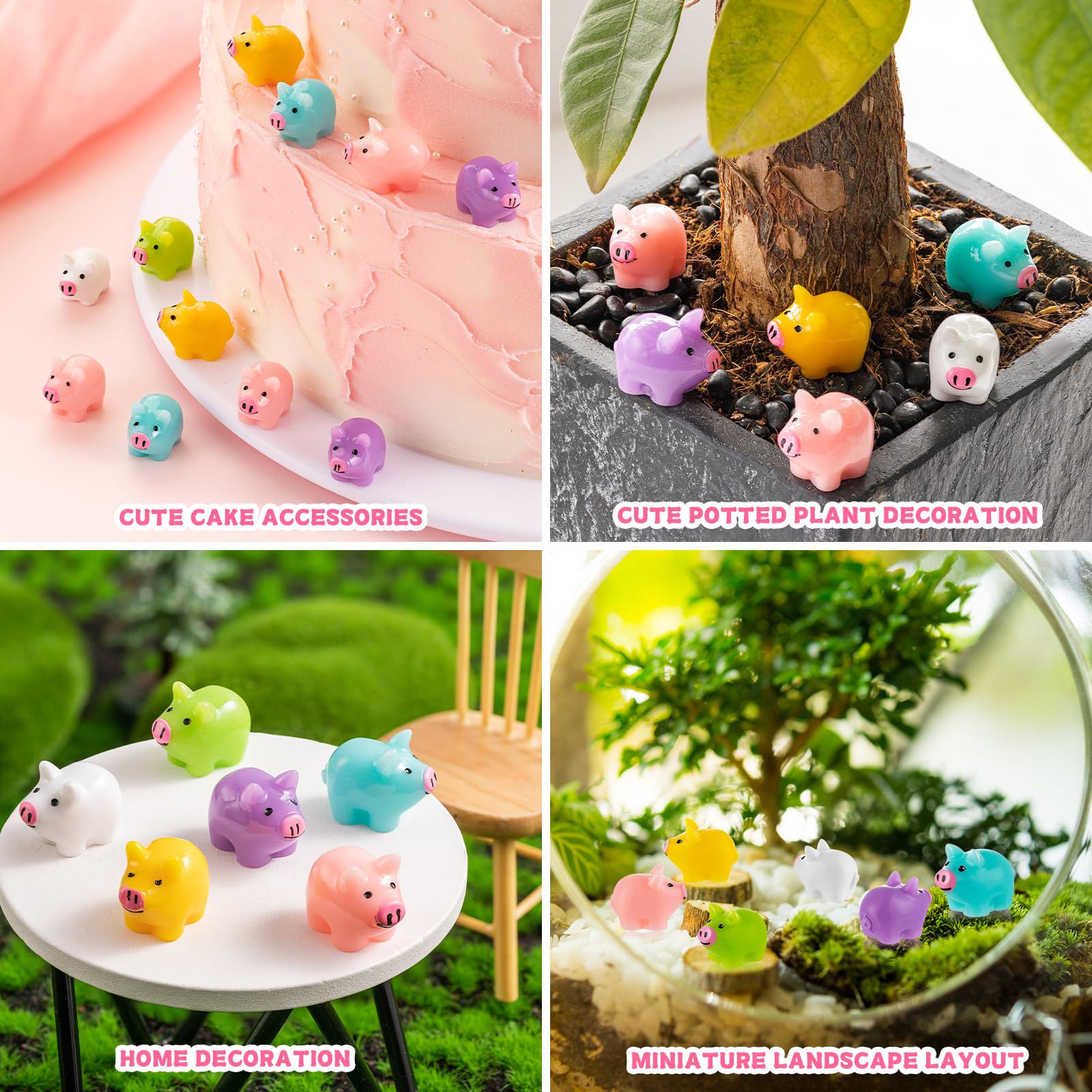Snapklik.com : 78PCS Mini Resin Pigs Cute Pigs Figures Miniature ...