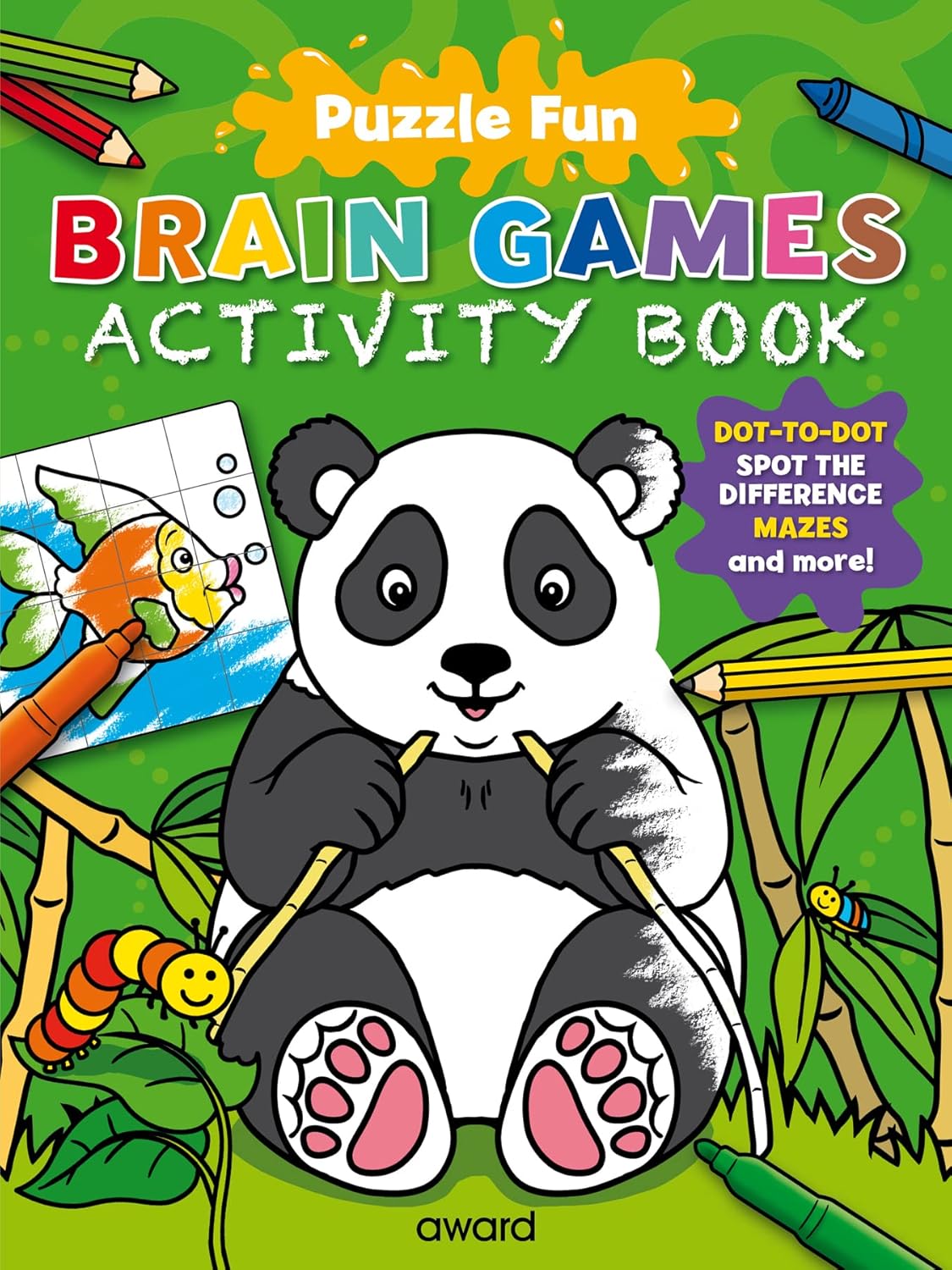 Puzzle Fun Acivity Book, Brain Games - Panda (English and Japanese ...