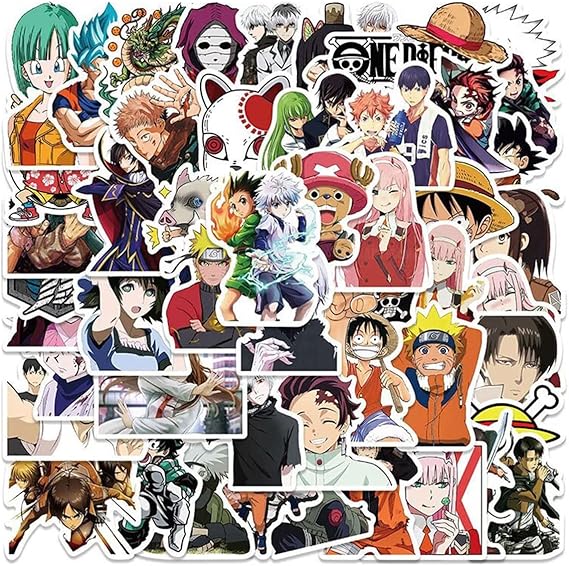 Japanese Anime Stickers, Popular Classic Mixed Stickers, 50pcs ...