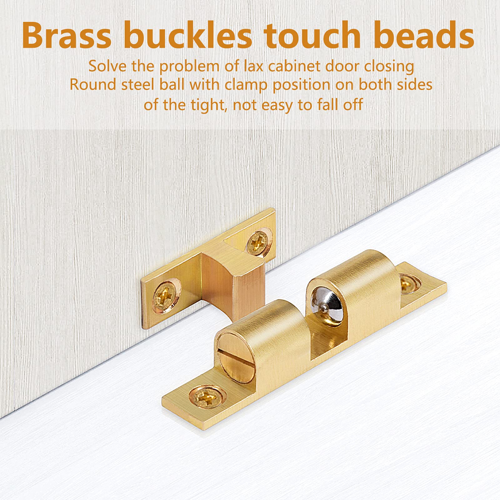 Snapklik.com : Uenhoy 10 Pcs Solid Brass Cabinet Door Catch, Dual Ball ...
