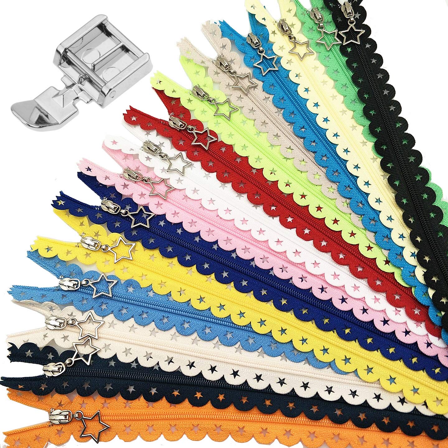 Amazon.com: Fbshicung 30Pcs 16Inch Star Shape Nylon Zippers Lace Closed ...