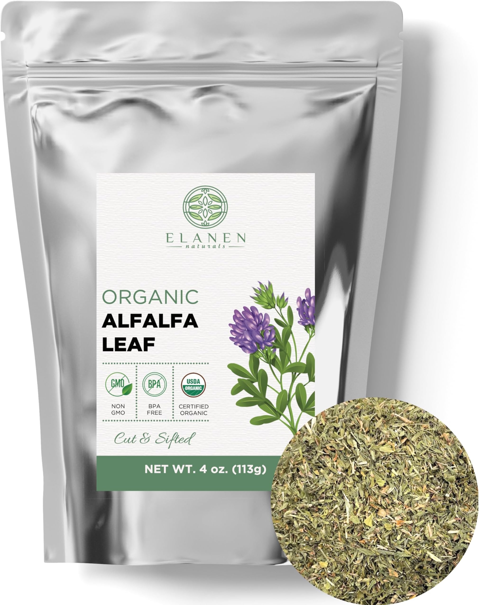 Amazon.com : Organic Alfalfa Leaf 4 oz. (113g), USDA Certified Organic ...