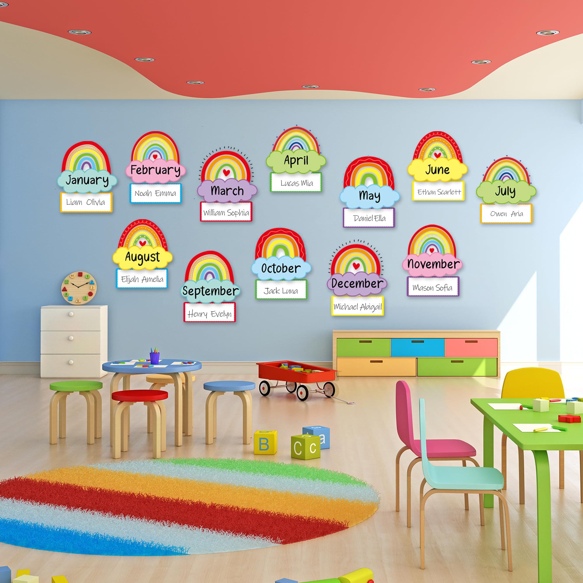 Cardboard Cutouts Decor 21-Piece Rainbow Bulletin Board Set | Jumbo ...