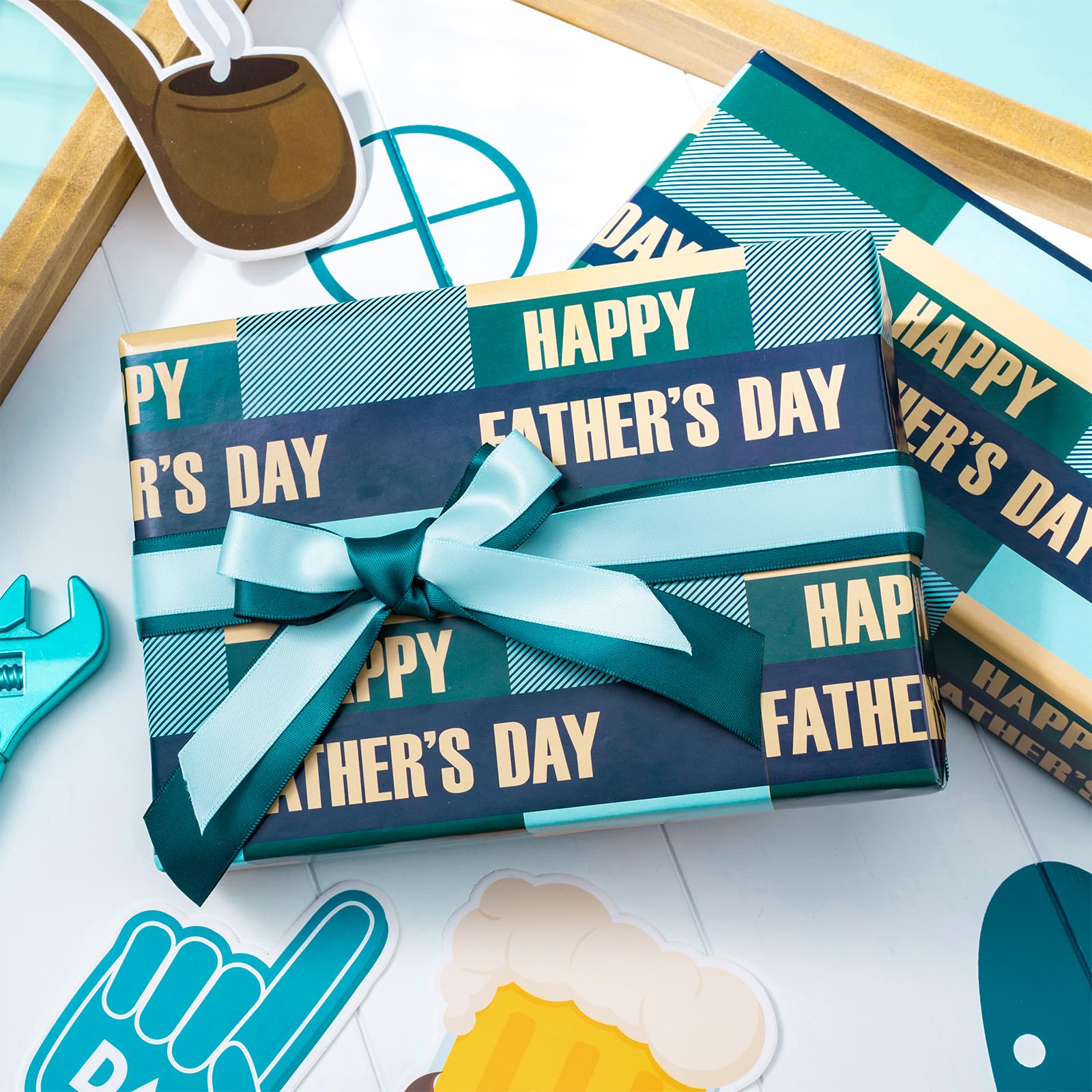 Snapklik.com : Fathers Day Wrapping Paper Roll, Happy Fathers Day ...
