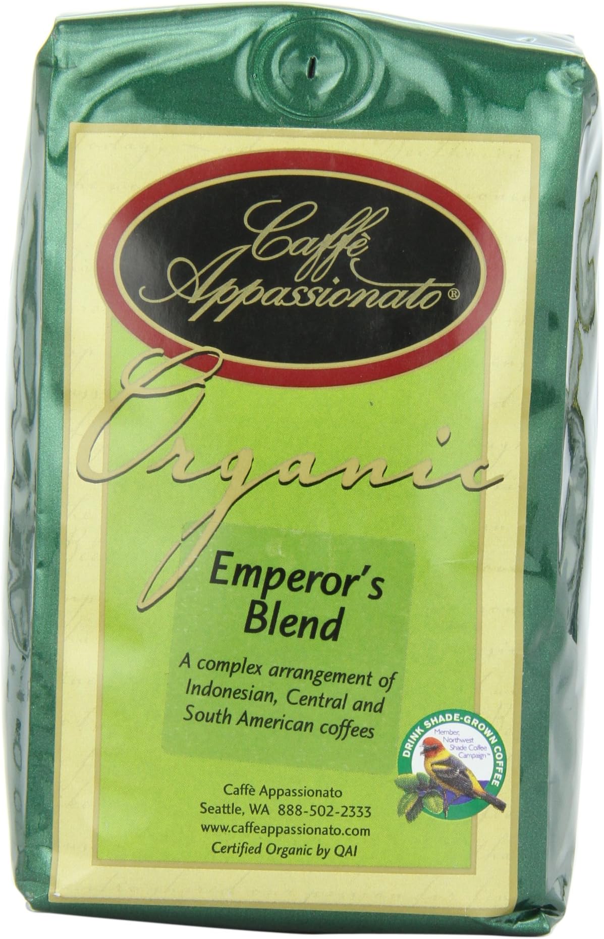 Amazon.com : Caffe Appassionato Organic Shade Grown Emperor Blend ...