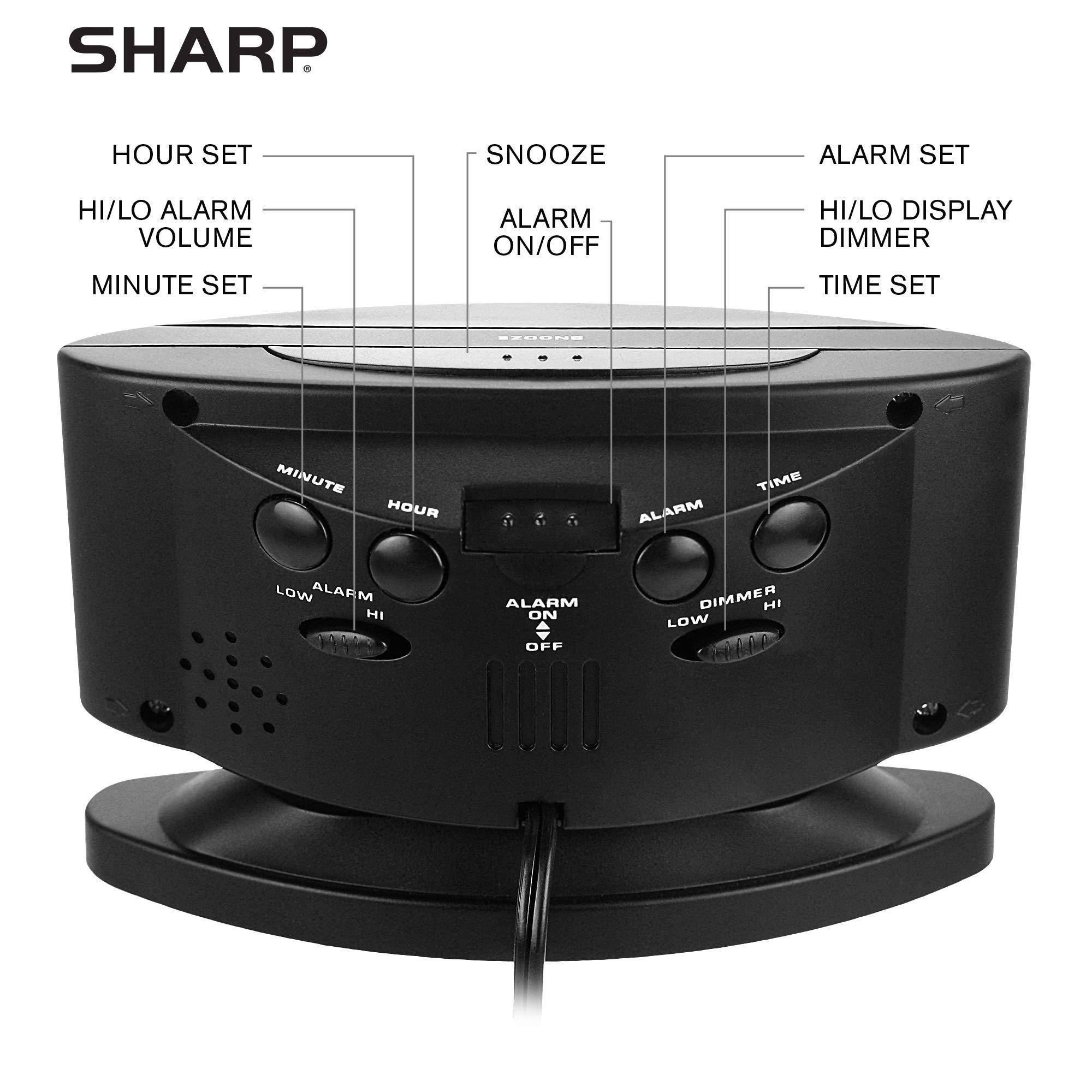 Snapklik.com : Sharp Home LED Digital Alarm Clock Swivel Base - Outlet ...