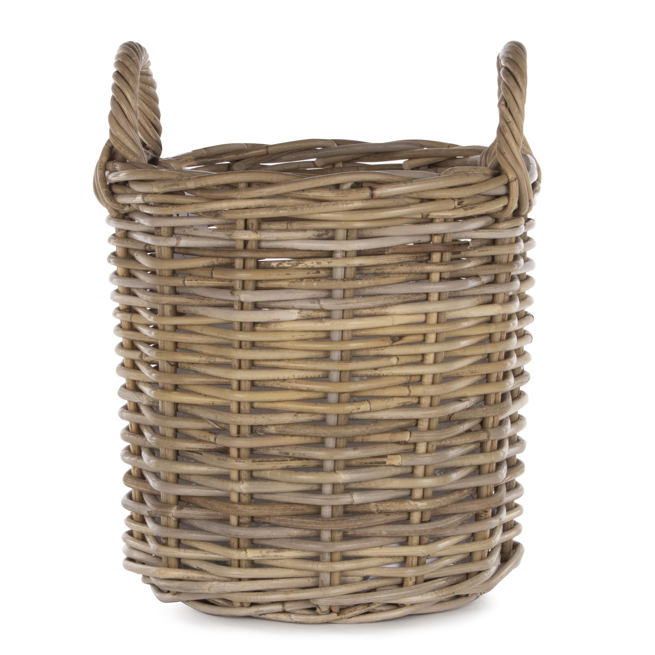 Virginia Hayward Wicker Storage Basket - Strong Durable Round Log ...
