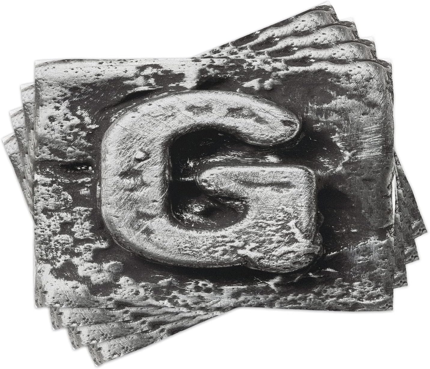 Amazon.com: Ambesonne Letter G Place Mats Set of 4, Capital G with ...
