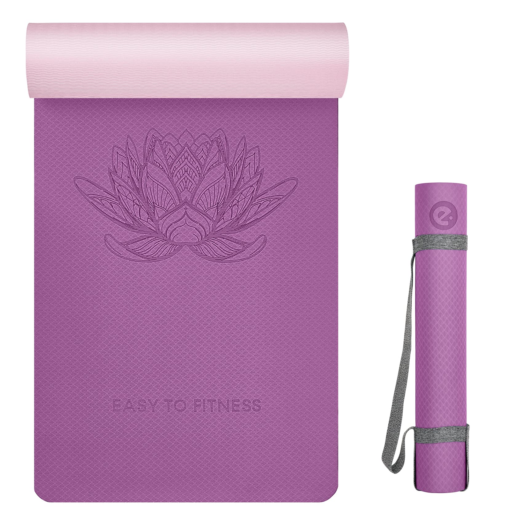 Ekomx Yoga Mat with Premium Carrying Strap(72"x 32"x6mm), Non Slip, non ...