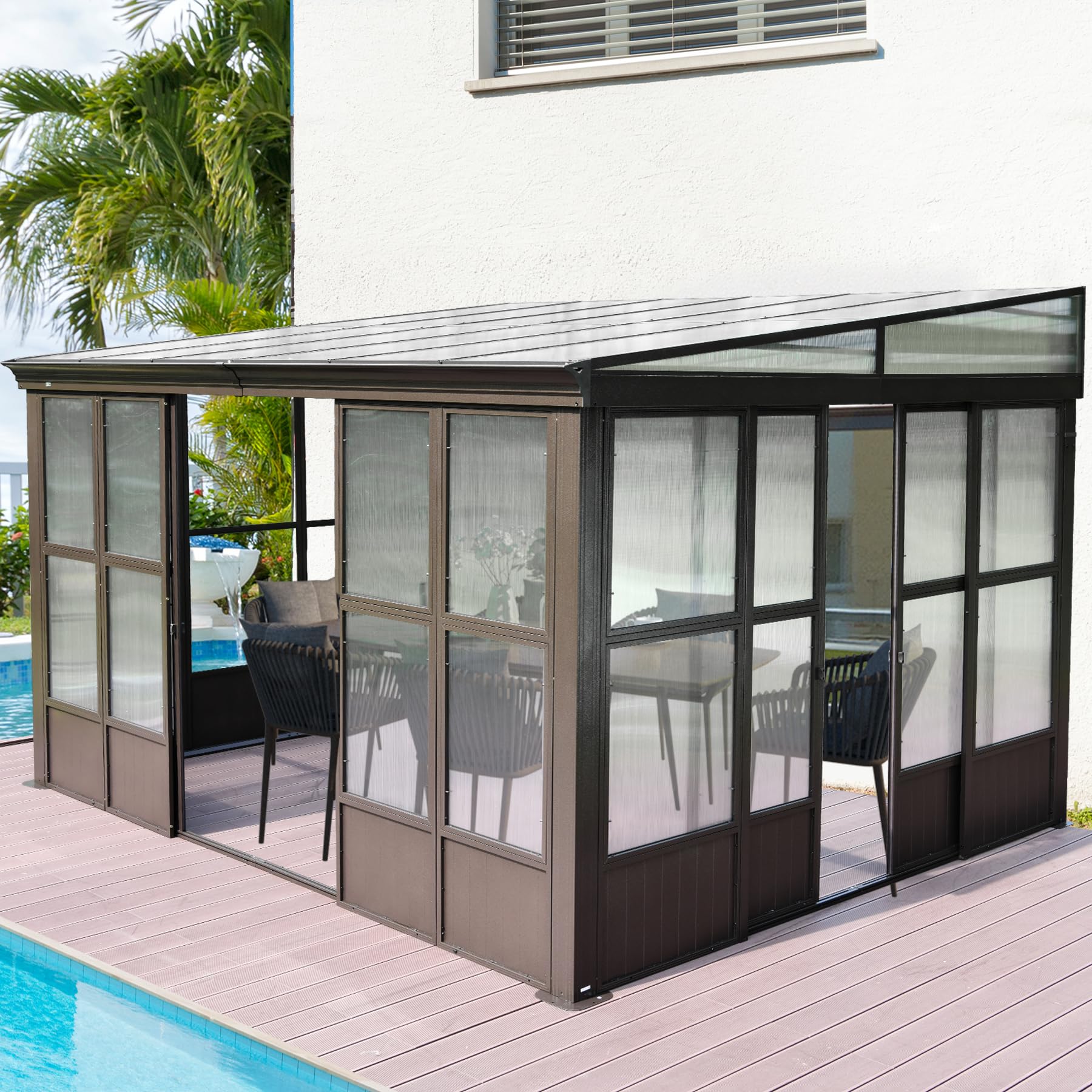 Amazon.com : Domi 10x12FT All Season Sunroom, Outdoor Permanent Wall ...
