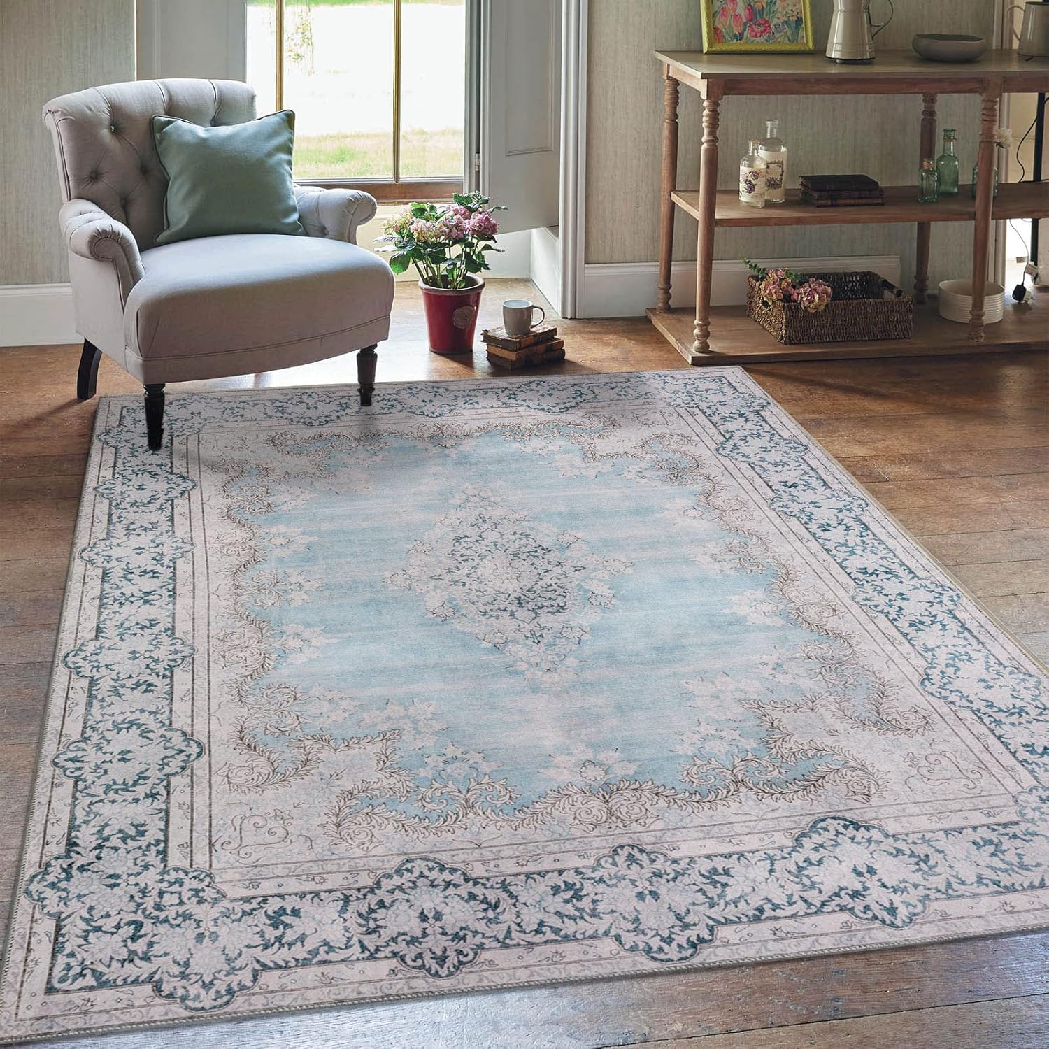 Amazon.com: DECOMALL Maila Washable Rugs 5x8, Traditional Persian Rug ...