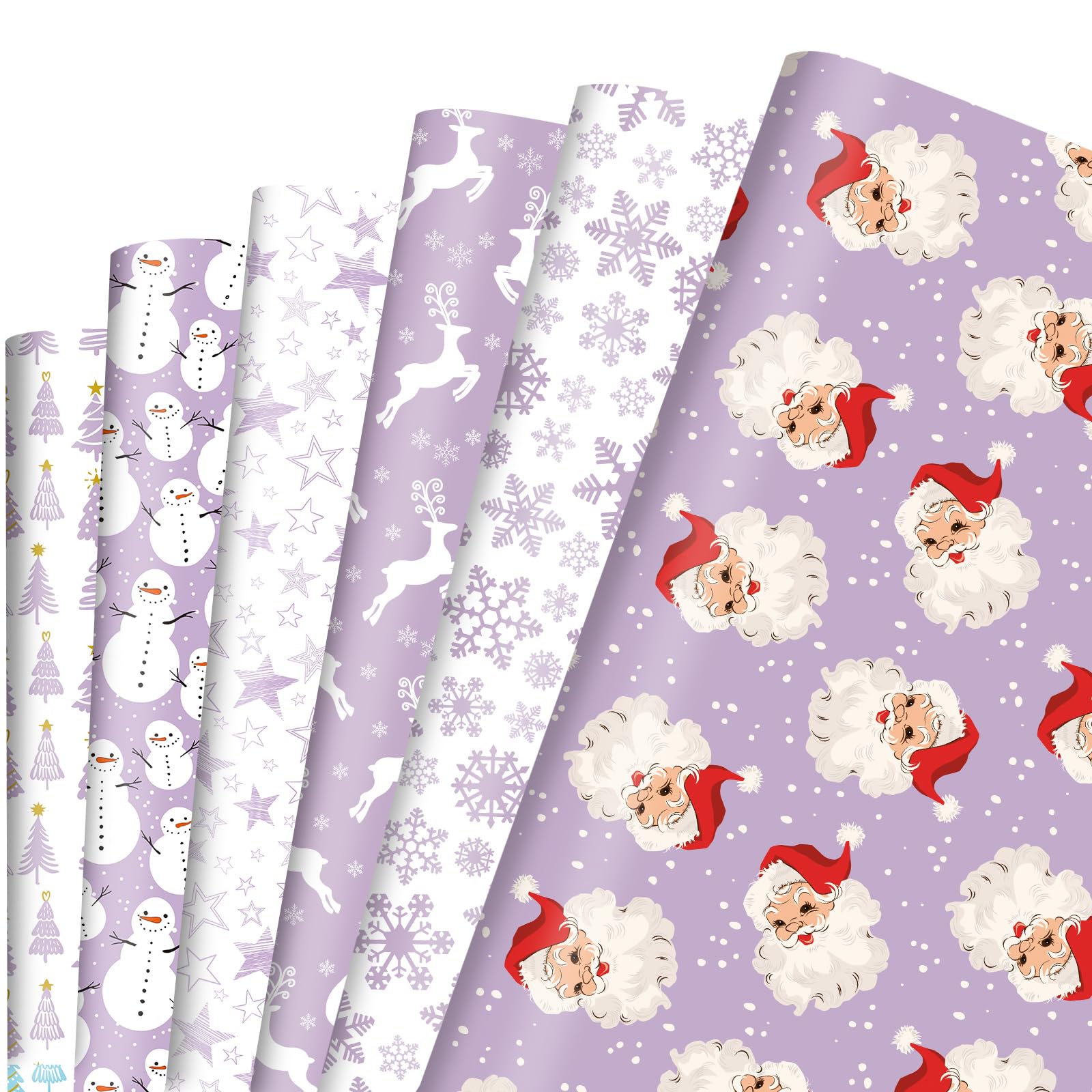 Amazon.com: Vnaaem Purple Christmas Wrapping Paper Style Folded Flat ...