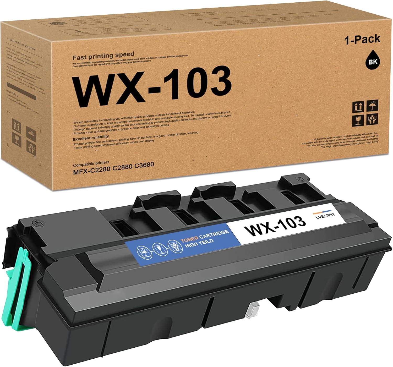 Amazon.com: WX-103 WX103 Black Waste Toner 1 Pack Compatible ...
