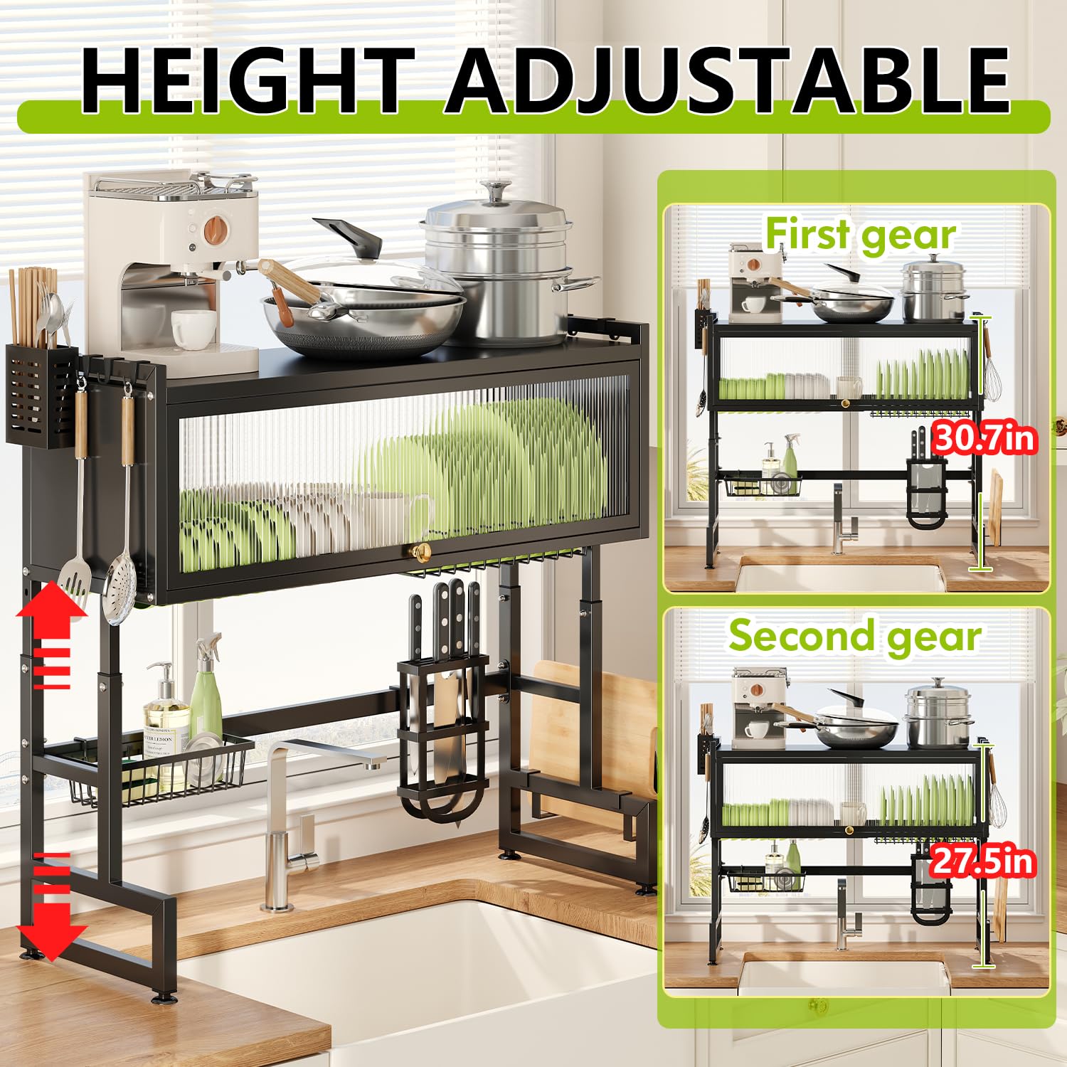 Snapklik.com : Romision Over The Sink Dish Drainer Drying Rack, 3 Tier ...