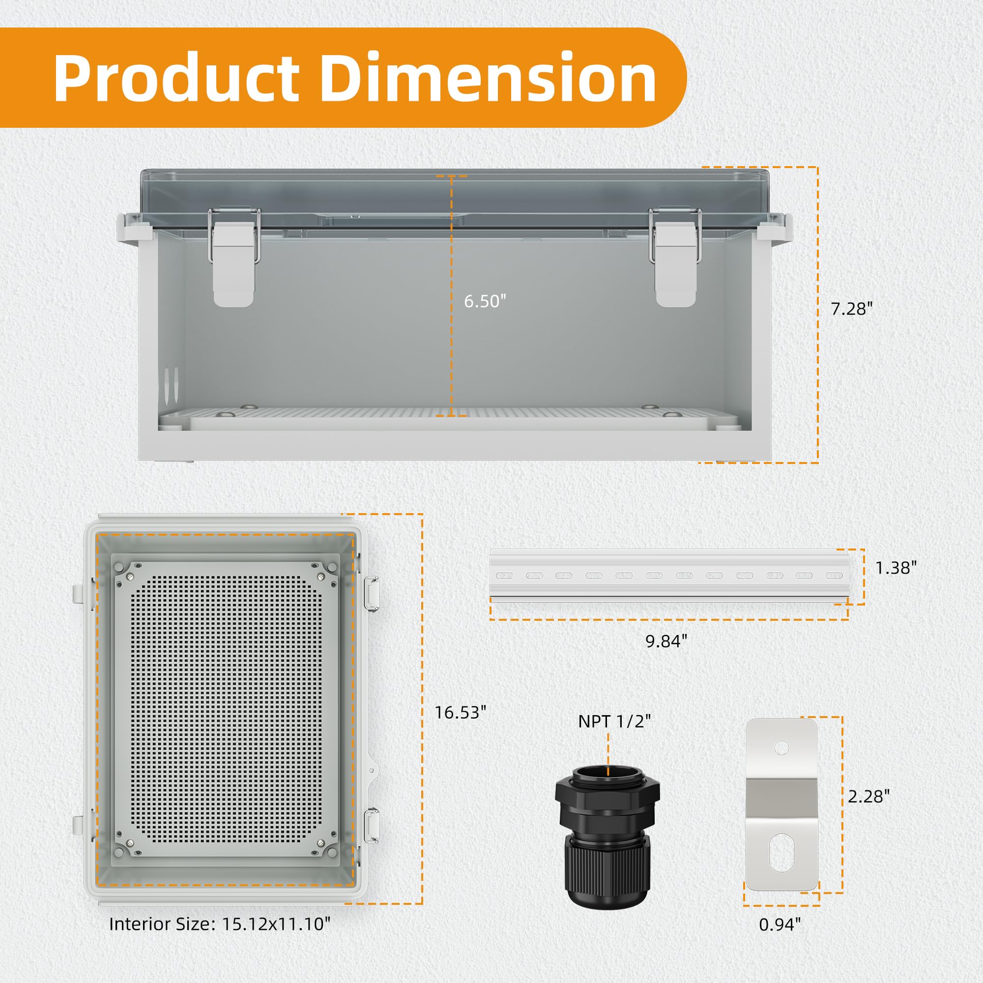 Snapklik.com : Electrical Box Weatherproof Plastic Junction Box 15.7x11 ...