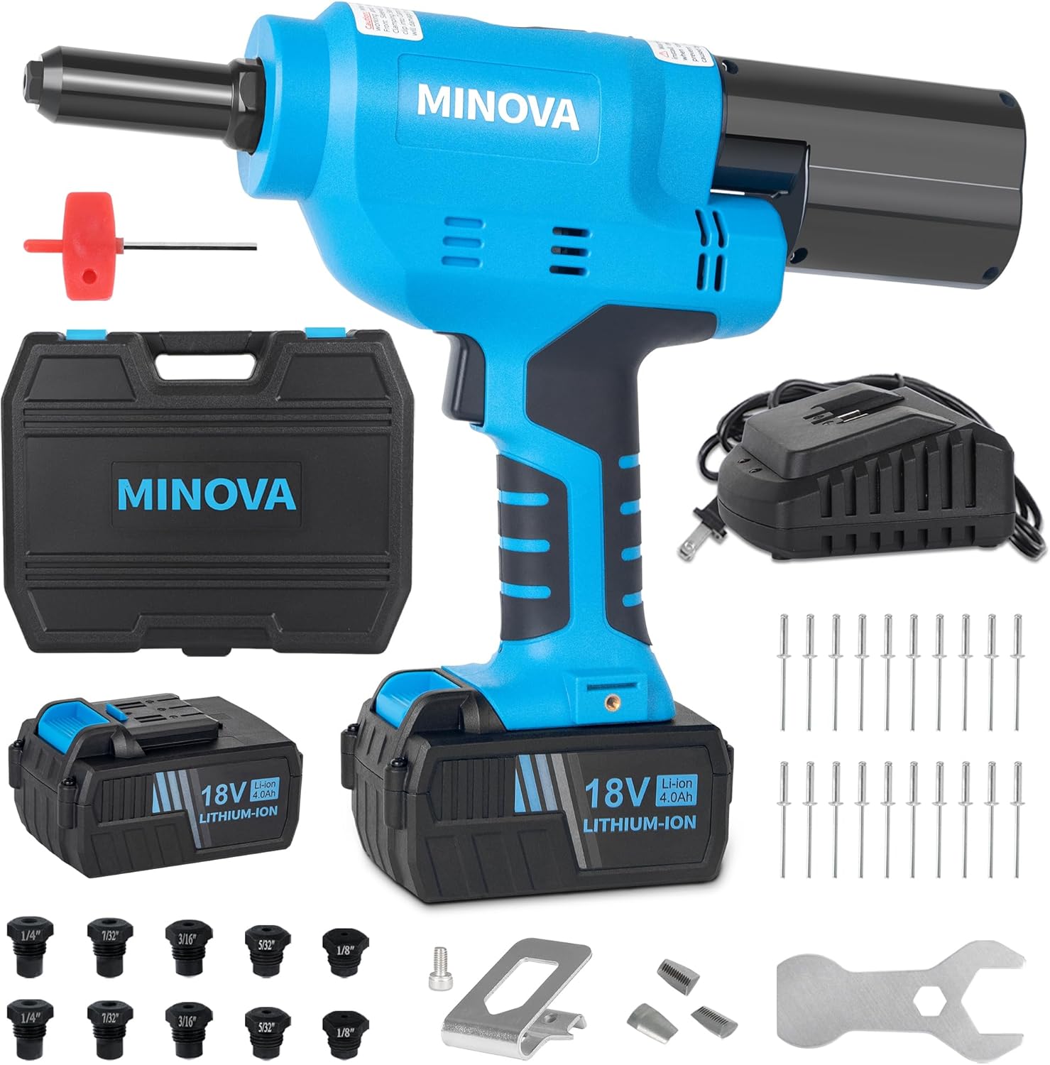 Amazon.com: Minova RIVETER7 Brushless Rivet Gun, Cordless Rivet Tool ...