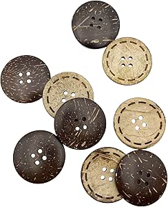 Amazon.com: 200pcs 18mm New Thick Coconut Shell 4 Holes Button Coconut Shell Buttons for Crafts ...