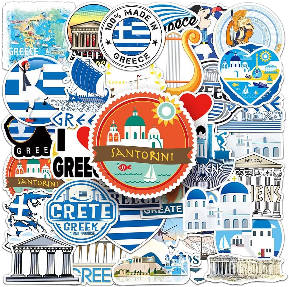 Amazon.com: GREECE Greek Map-Flag Hellas Hellenic 4" (100mm) Vinyl ...