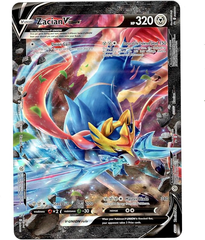 Amazon.com: Pokemon - Zacian V-Union - Jumbo/Oversize - Black Star ...