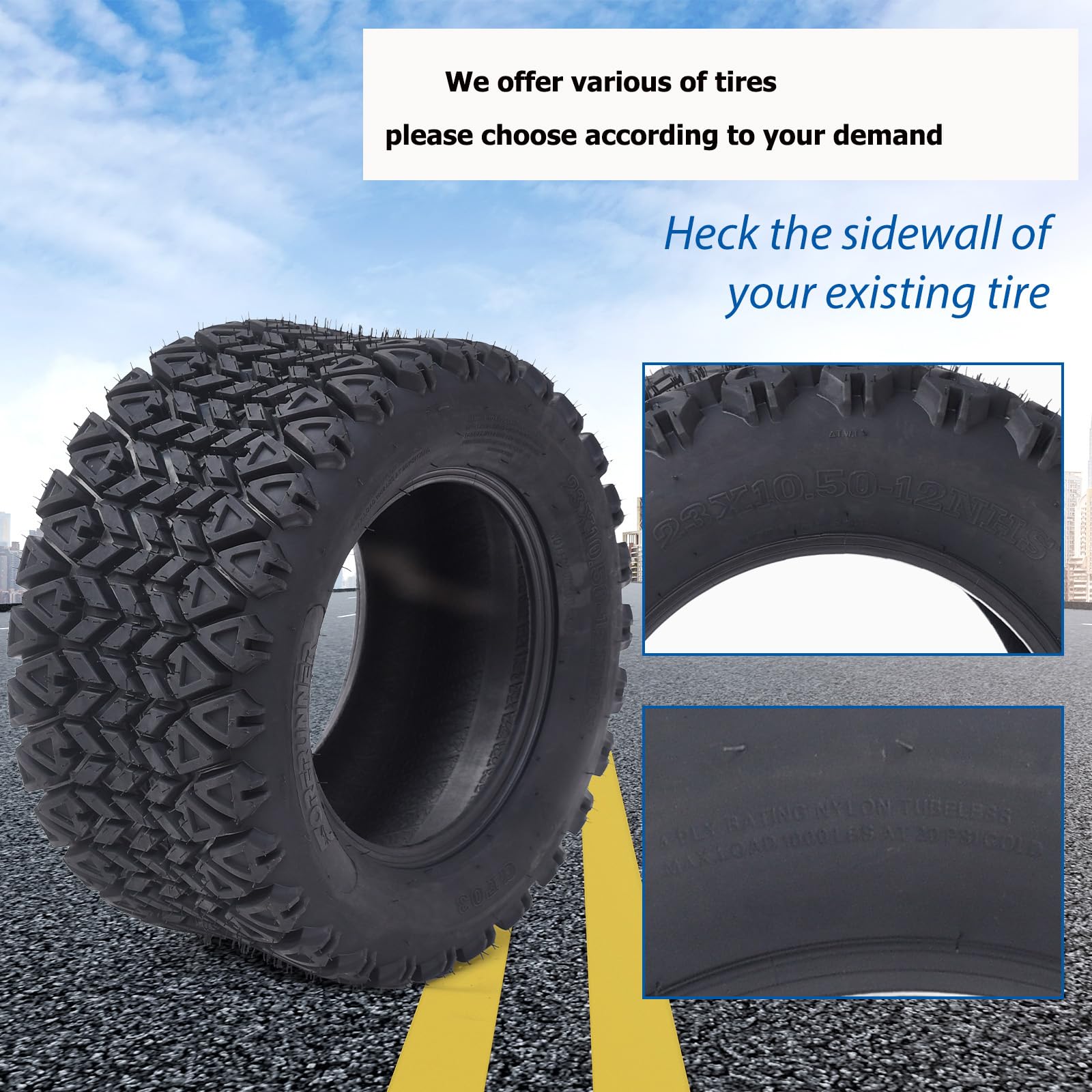 Snapklik.com : Set Of 2 Turf Tire, 18x9.5-8-4PR Lawn Mower Tire ...
