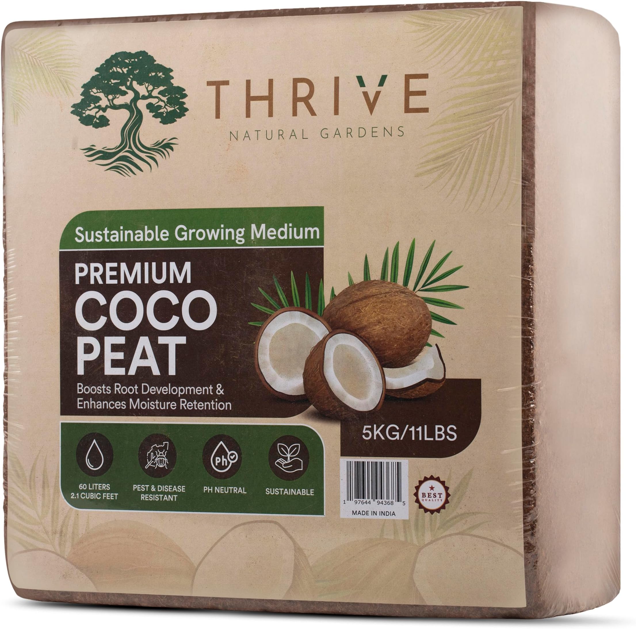 Amazon.com : Thrive Natural Gardens Coco Coir for Plants - Coconut Coir ...