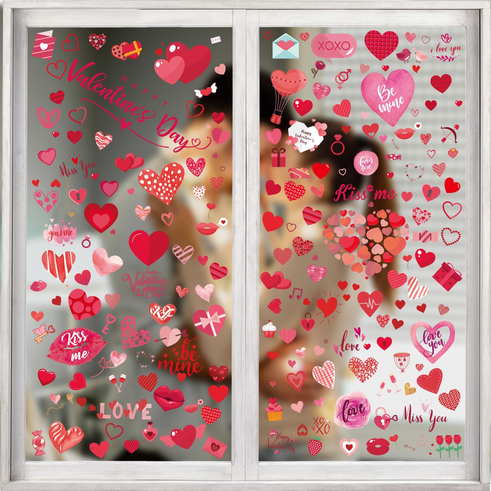 Amazon.com: ODYKlyQo Valentine's Day Window Clings Decorations 222 Pcs ...
