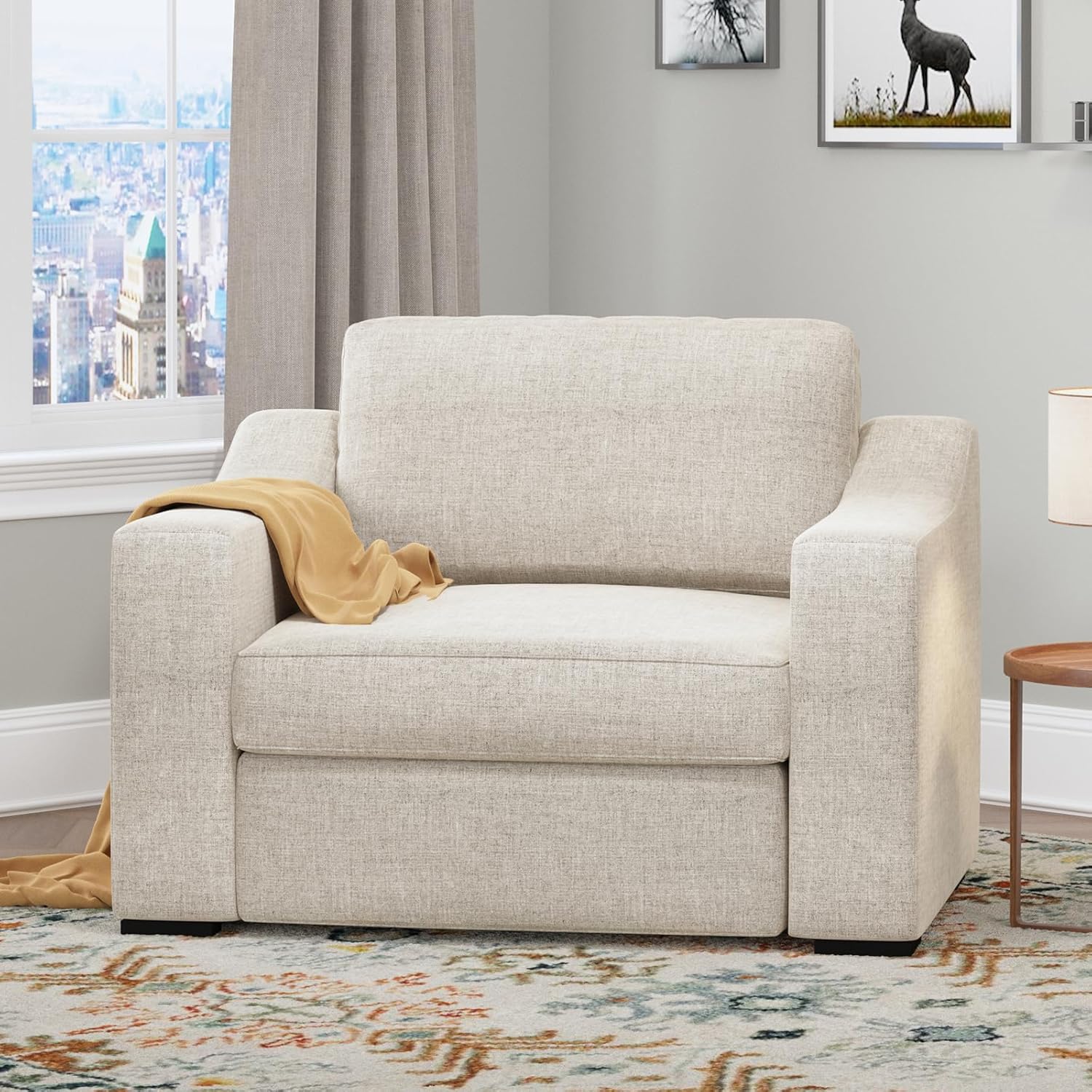 Amazon.com: ABCASA 50" W Accent Chair,Oversized Single Sofa Chair with ...