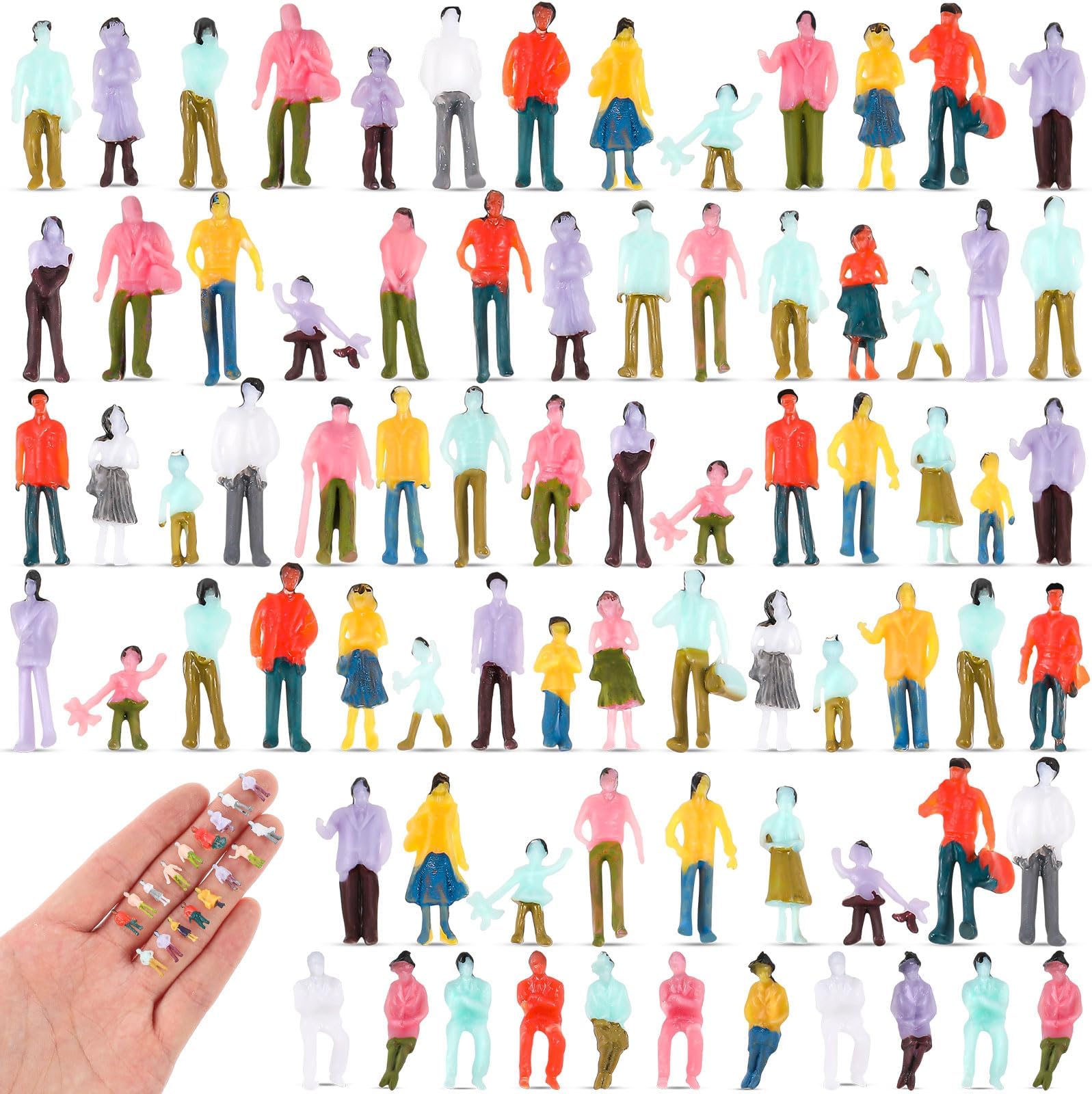 Amazon.com: Harrycle 30 Pcs Mini People Figurines 1: 30 Scale Tiny ...