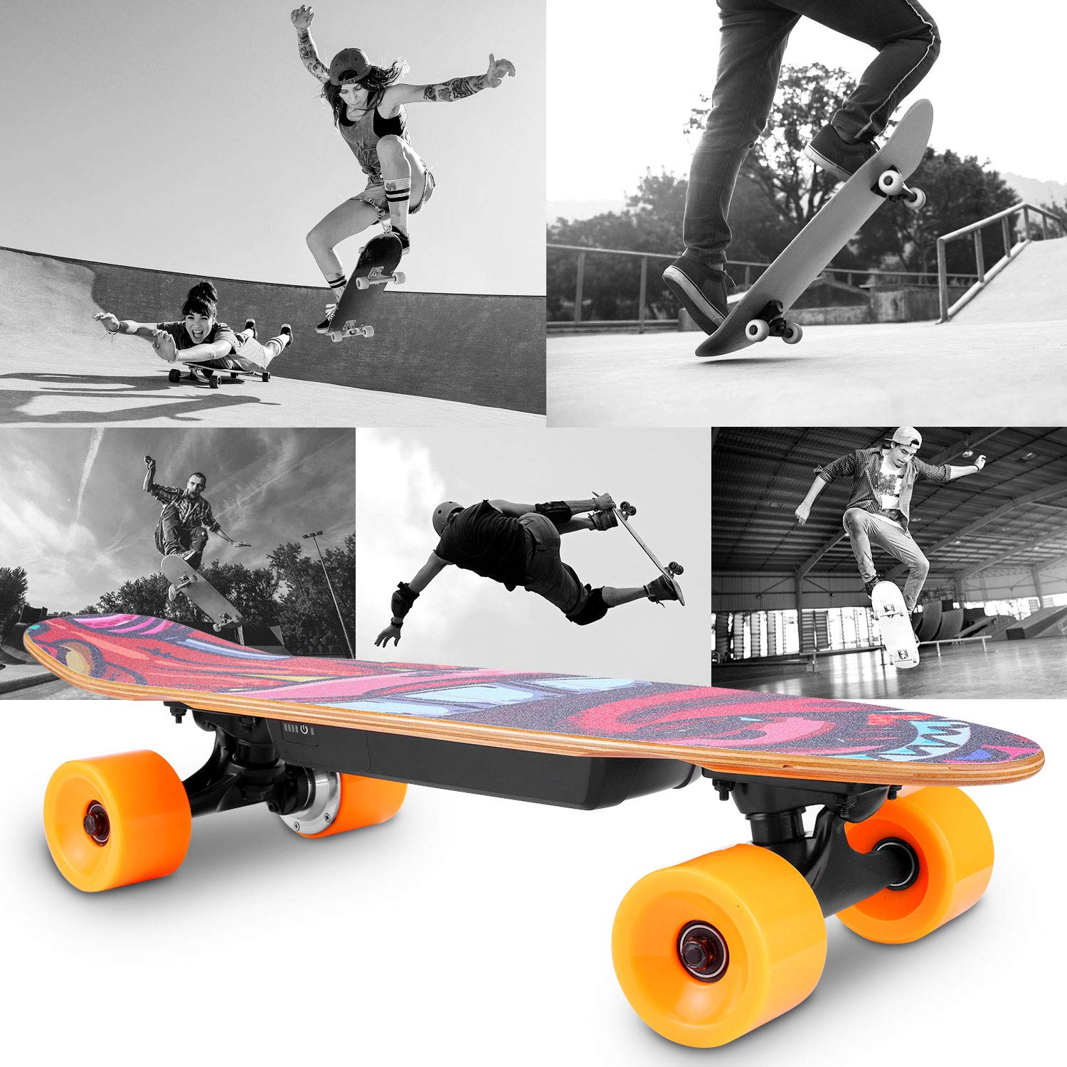 DREAMVAN Electric Skateboard with Remote, 350W Motor E-Skateboard, 12.4 ...