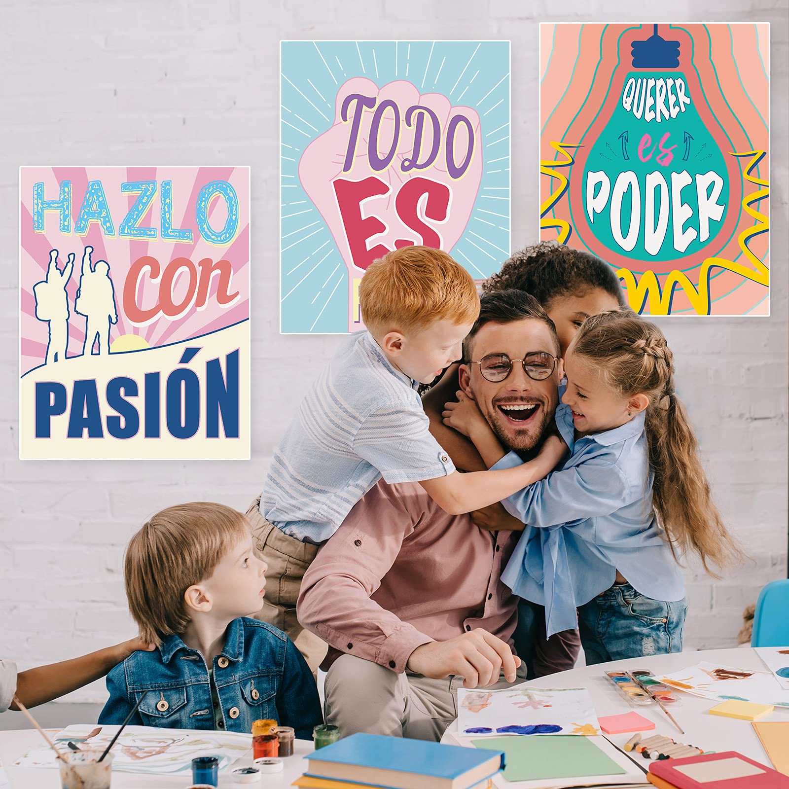 Buy 9 Pieces Spanish Classroom Decorations Spanish Motivational Posters ...