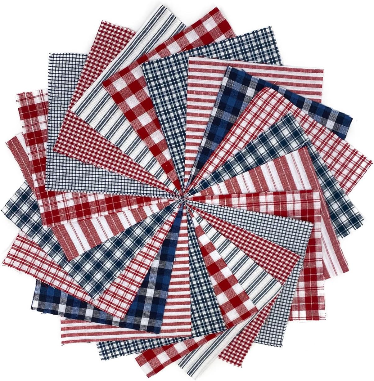 Amazon.com: 40+ Red, White and Blue Charm Pack, 6 inch Precut Cotton ...