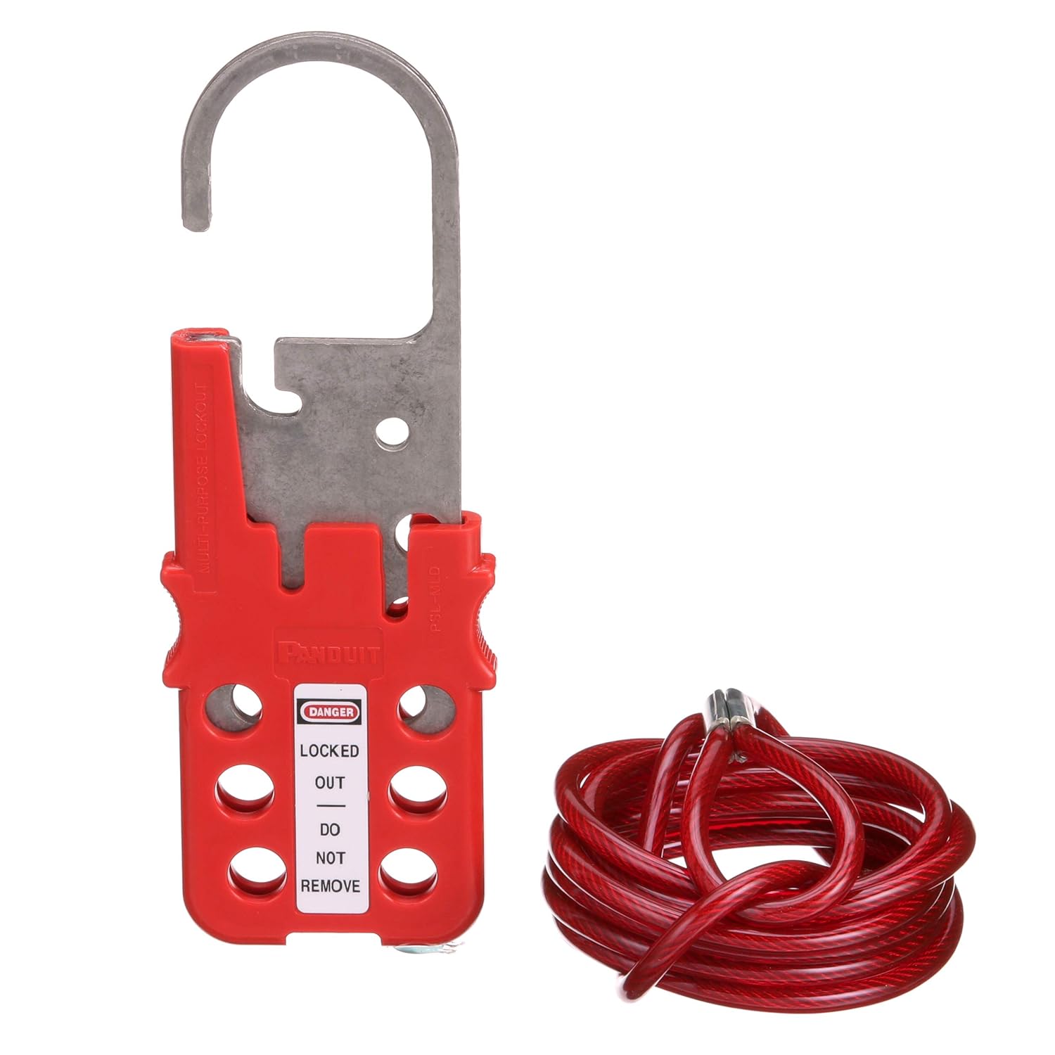 Panduit PSL-MLD Multiple Lockout Hasp with 6-Foot Vinyl Coated ...