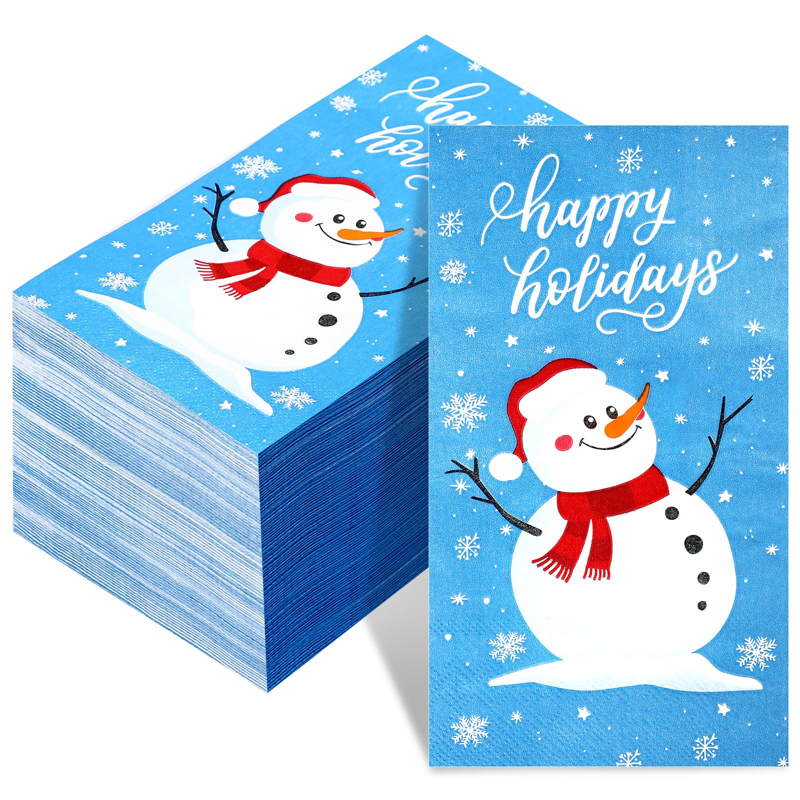 Amazon.com: Faccito 100 Pcs Snowman Napkins Let It Snow Winter Paper ...